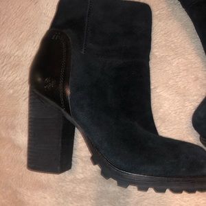Sam Edelman | Shoes | Sam Edelman Black Suede Leather Heeled Booties 65 ...